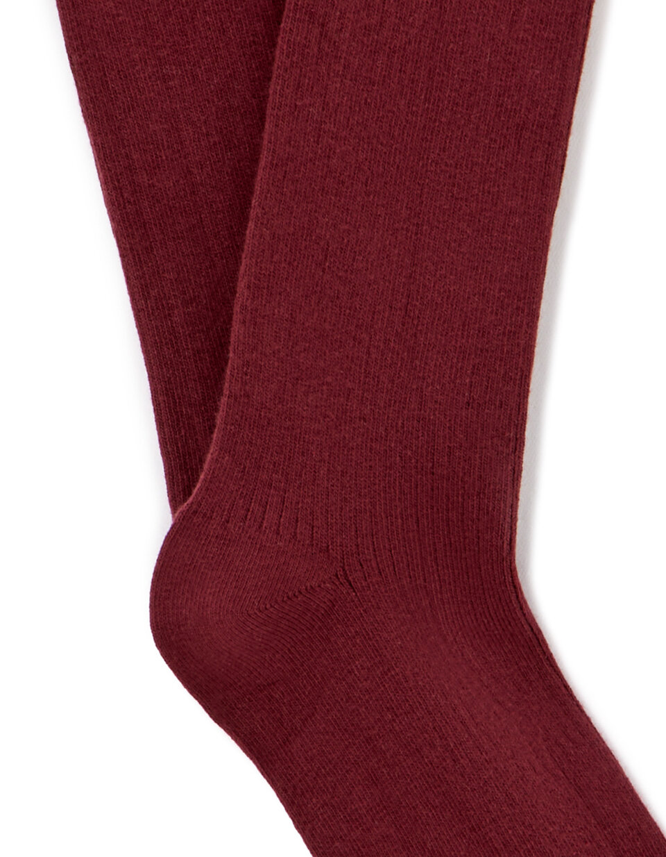 Calcetines altos lisos de canalé - Granate | celio be normal