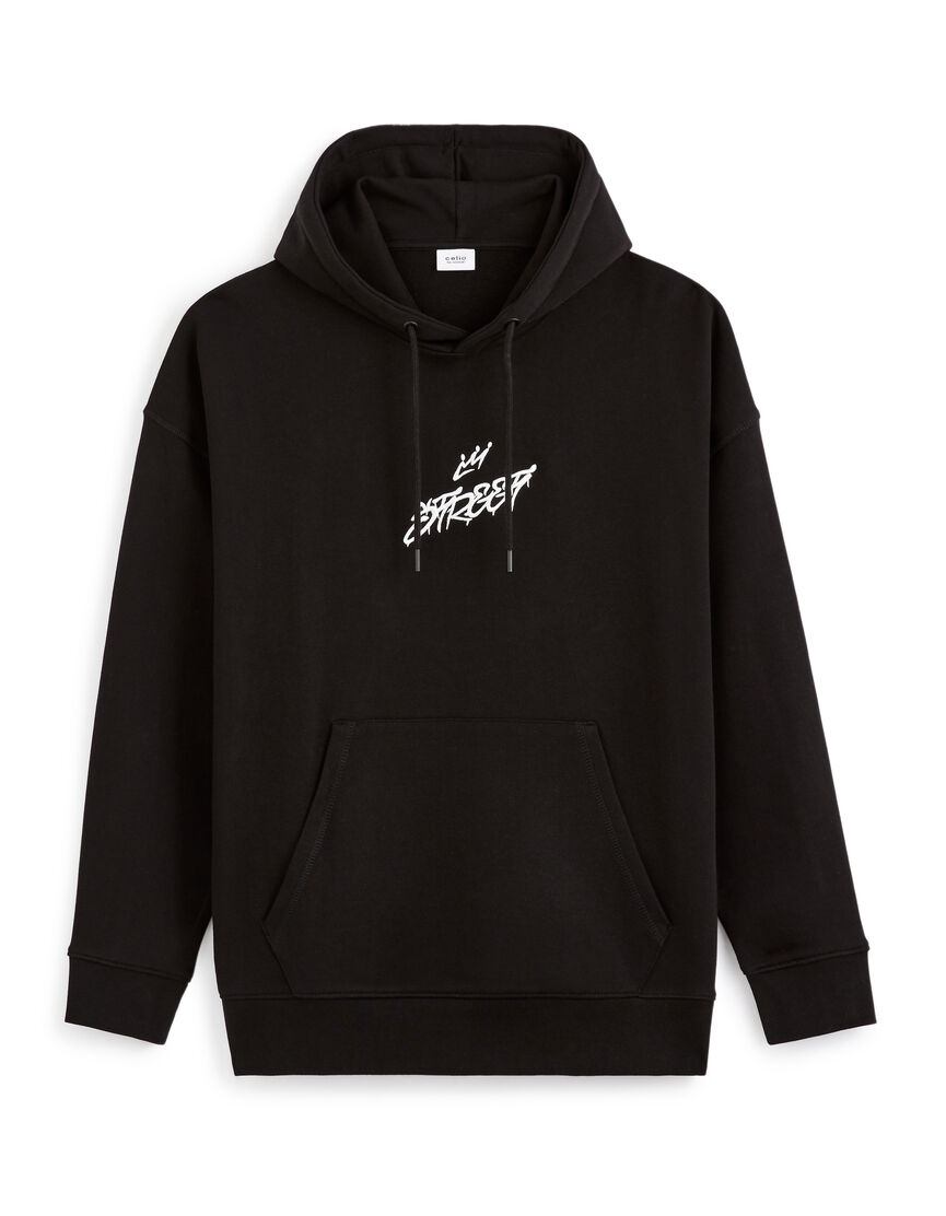 Sudadera Con Capucha De Algodón Negro Celio Be Normal