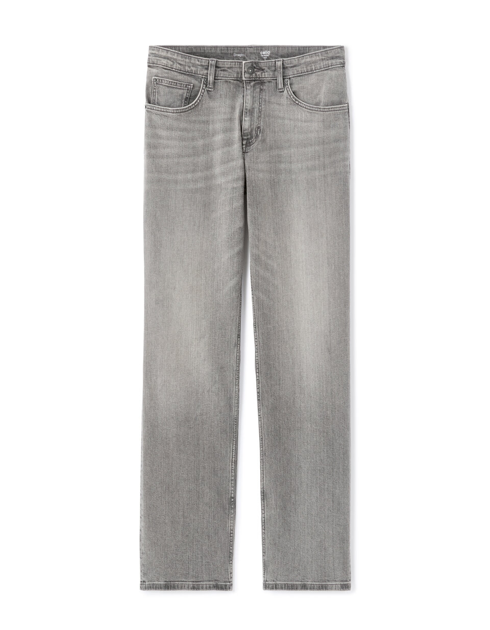 Jean straight coton stretch - gris clair | celio