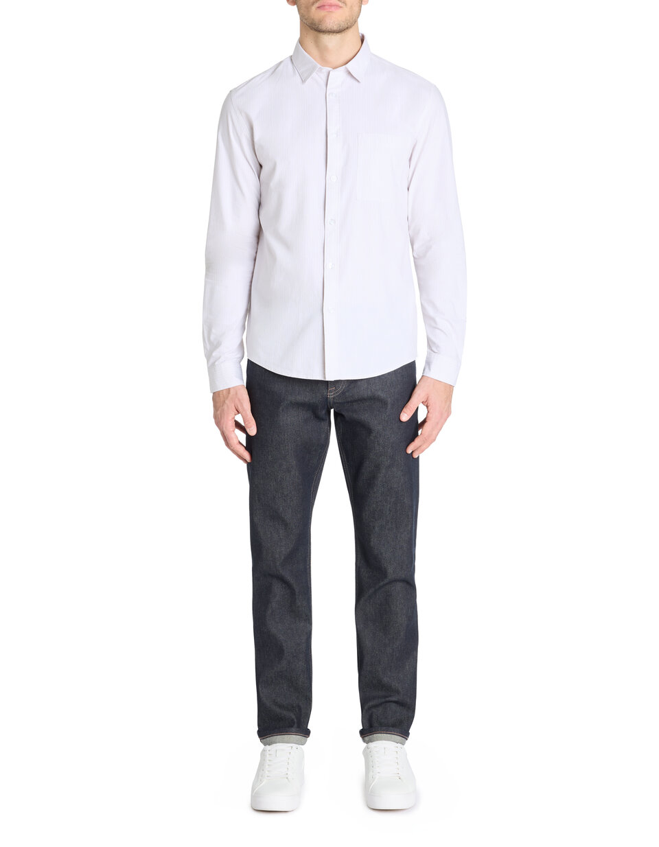 Camisa De Rayas Regular 100 Algodón Beige Celio Be Normal
