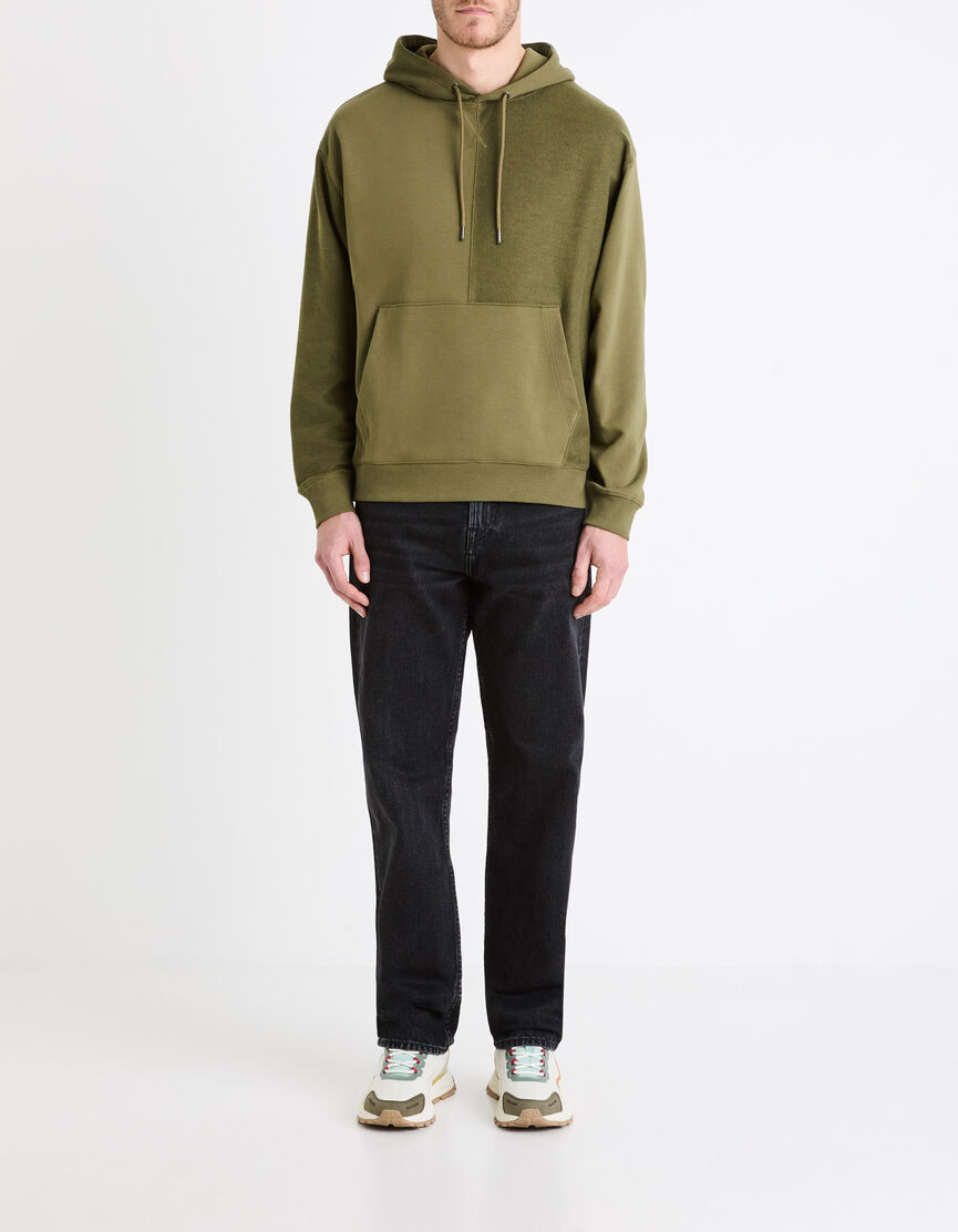 Sudadera Con Capucha Bicolor Caqui Celio Be Normal