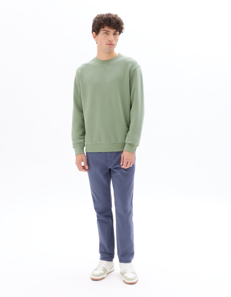 Sweat regular col rond 100% coton - bleu clair | celio be normal