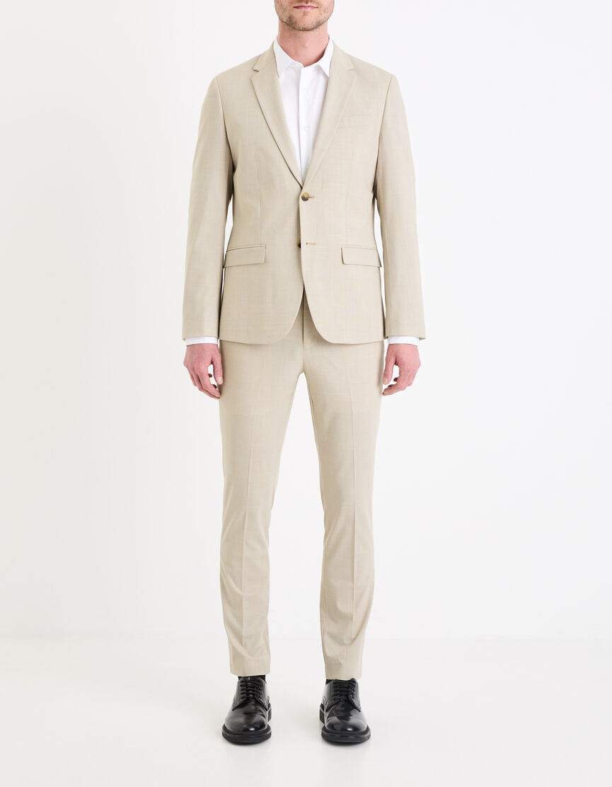 Veste De Costume Slim Stretch Beige Celio Be Normal