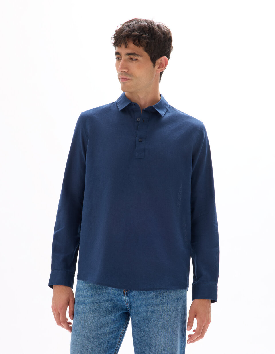 Plain linen and cotton smock - navy | celio be normal