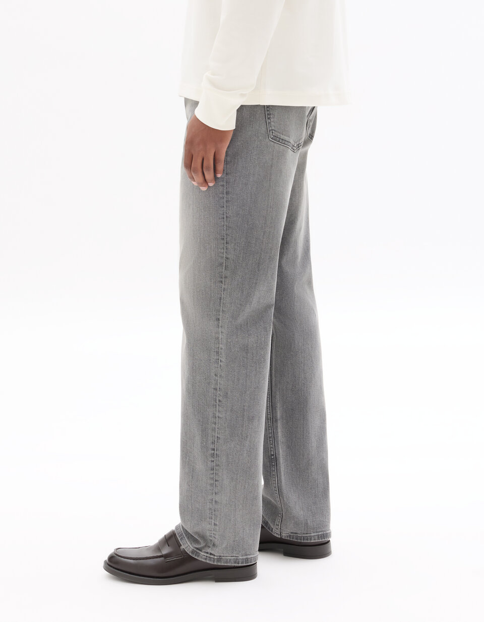 Jean straight coton stretch - gris clair | celio be normal
