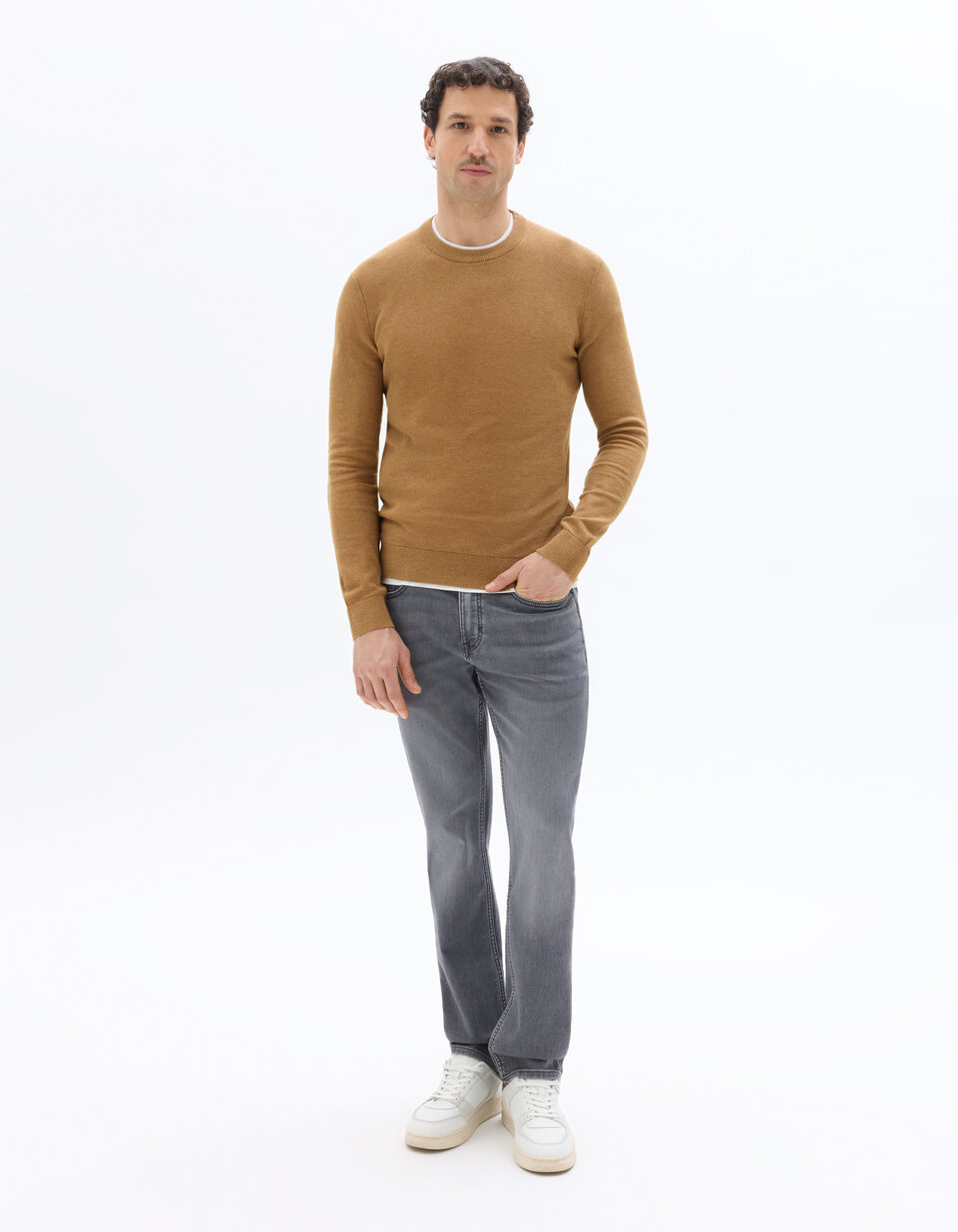 Pull col rond 100% coton - marron | celio be normal