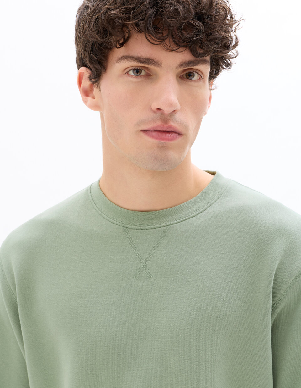 Sweat regular col rond 100% coton - bleu clair | celio be normal