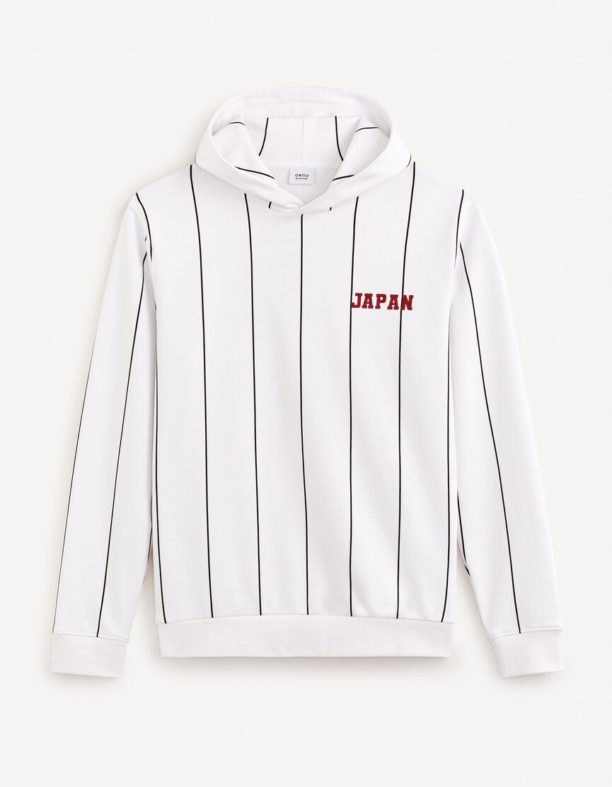 Sudadera Con Capucha En Mezcla De Algodón Blanca Celio Be Normal