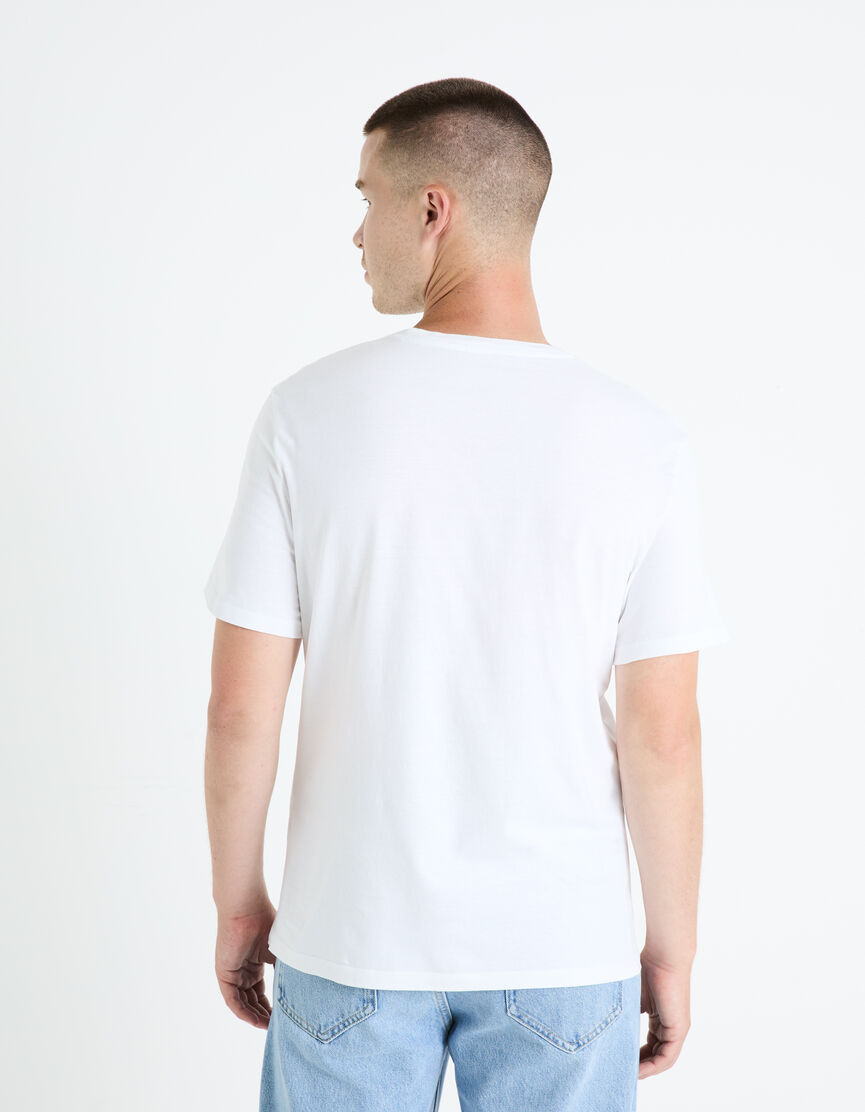 Camiseta De Cuello Redondo 100 Algodón Blanca Celio Be Normal