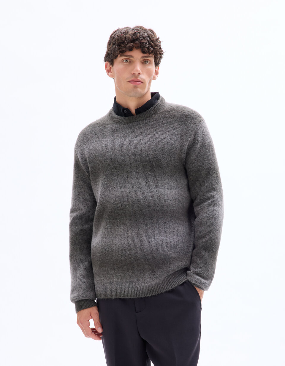 Pull col rond dégradé de couleurs - anthracite | celio be normal
