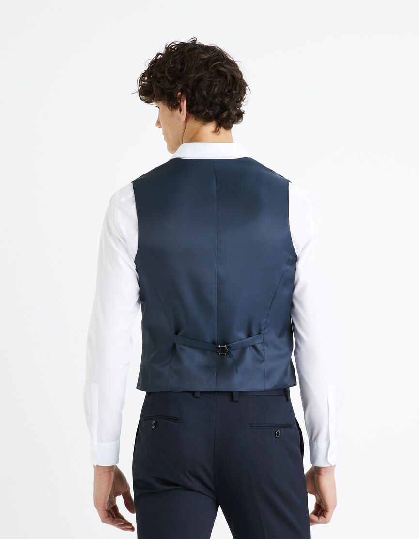Gilet De Costume Extra Slim Stretch Bleu Celio Be Normal
