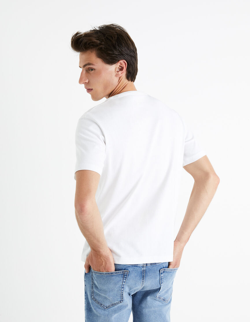 Camiseta Boxy De Cuello Redondo 100 Algodón Blanca Celio Be Normal