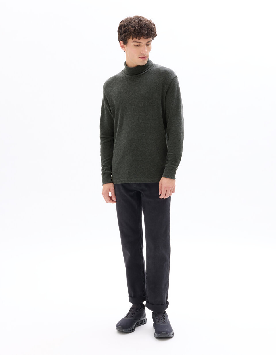 T-shirt col roulé manches longues - anthracite | celio