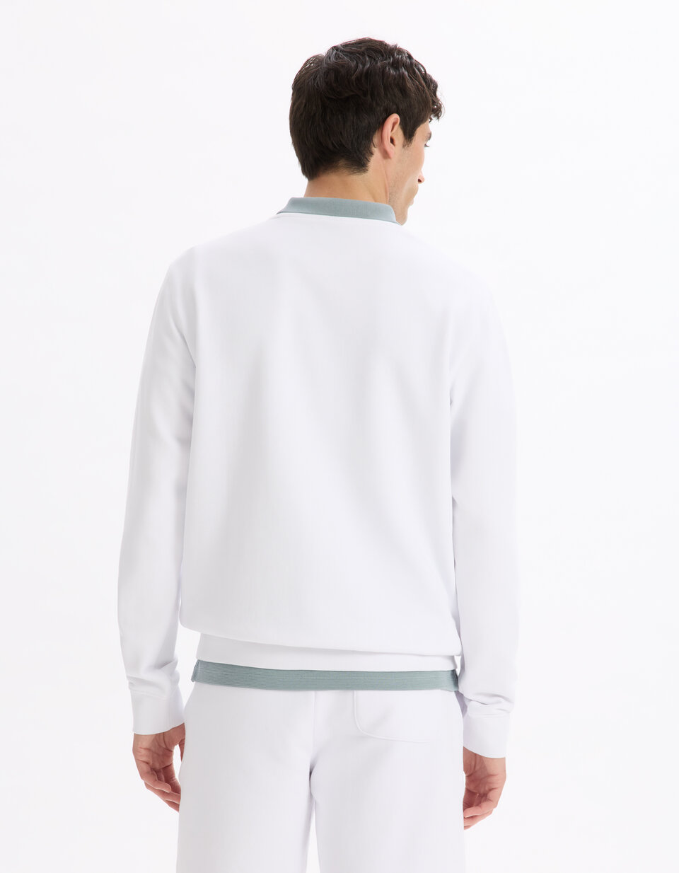 Sweat regular col rond 100% coton - blanc | celio be normal