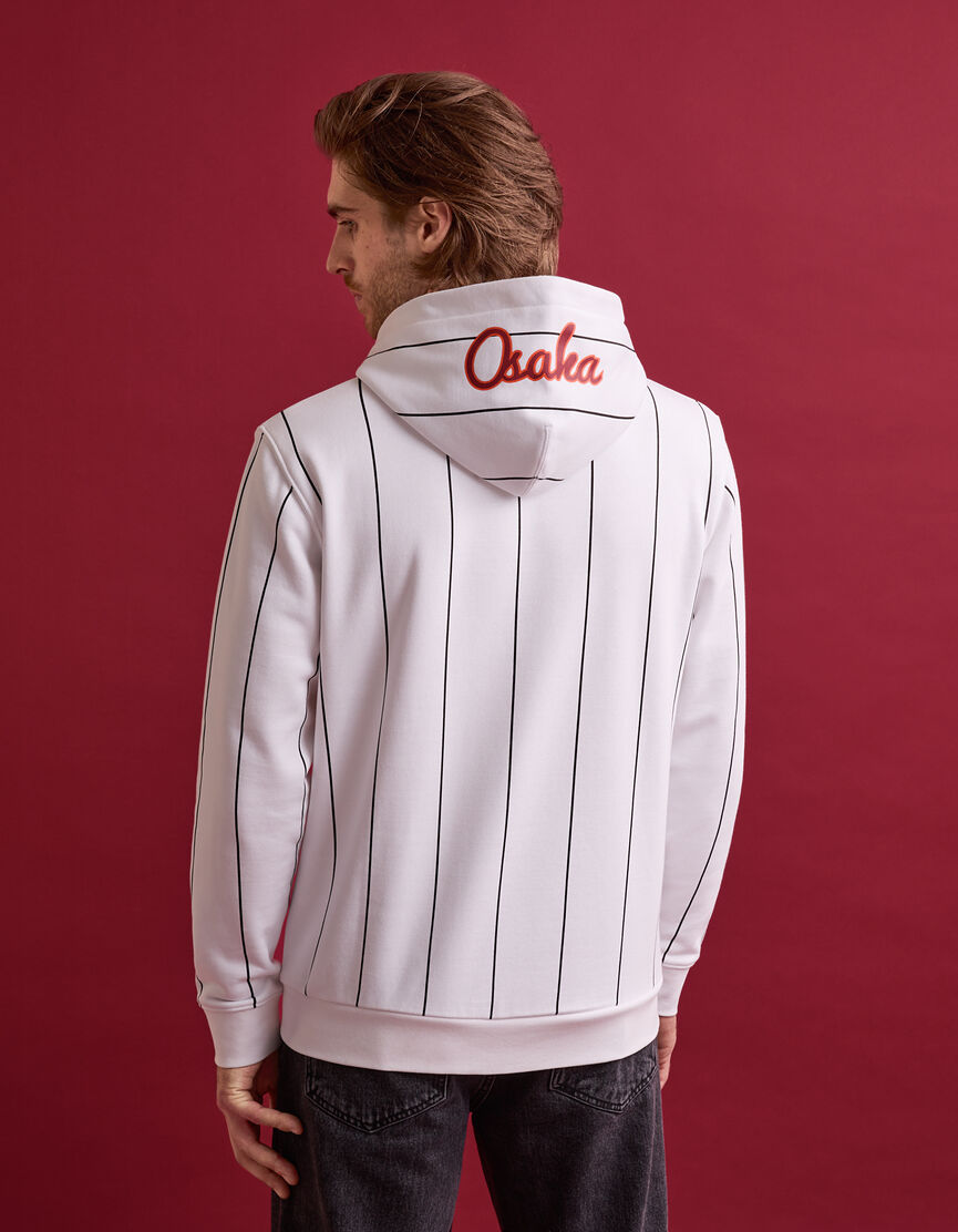 Sudadera Con Capucha En Mezcla De Algodón Blanca Celio Be Normal