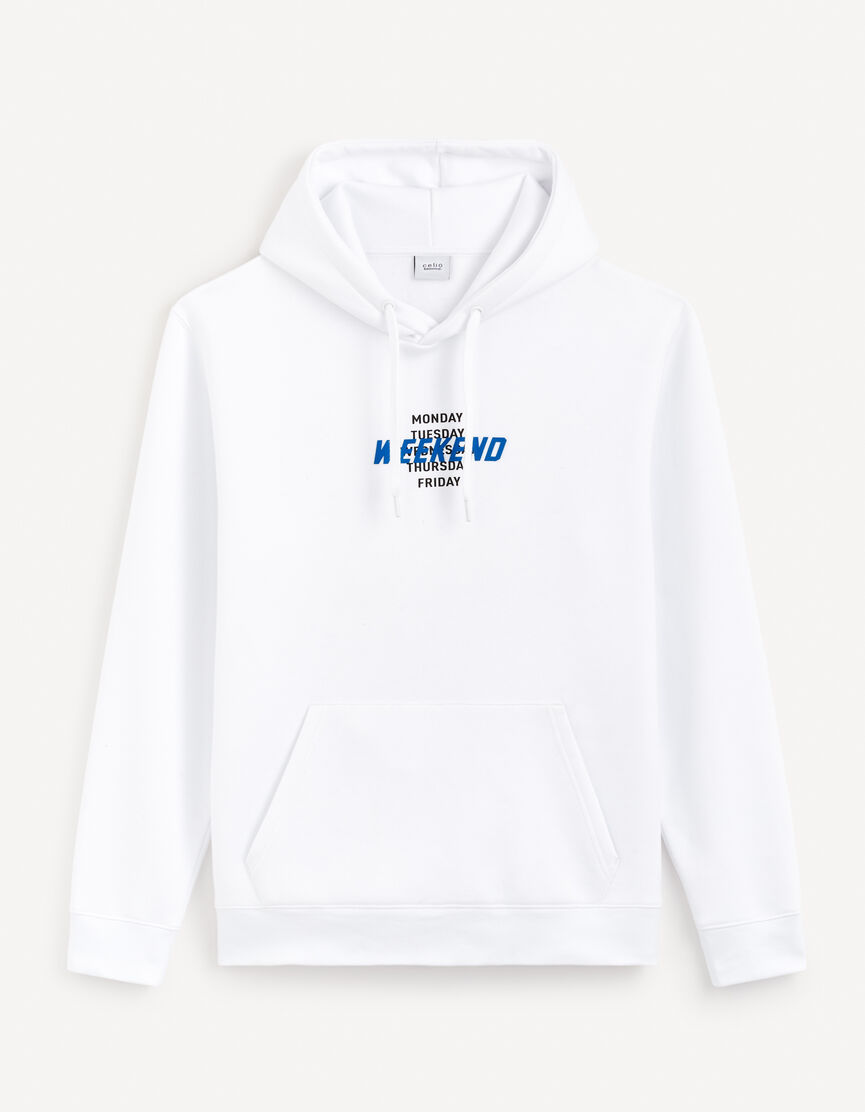 Sudadera Con Capucha Straight De Mezcla De Algodón Blanco Celio Be