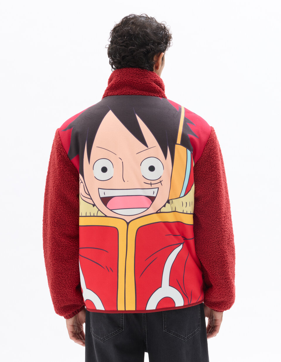 One Piece - Veste en sherpa rouge et noire | celio be normal