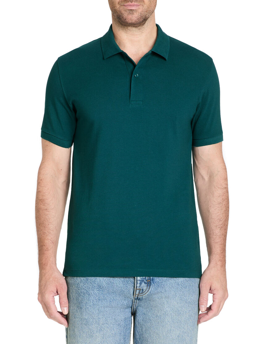 Polo Recto De Piqué En Algodón Azul Marino Celio Be Normal