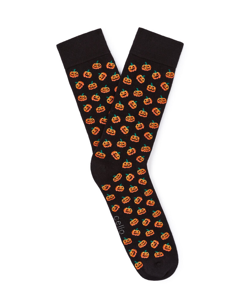 Calcetines altos calabaza - negro y naranja | celio be normal