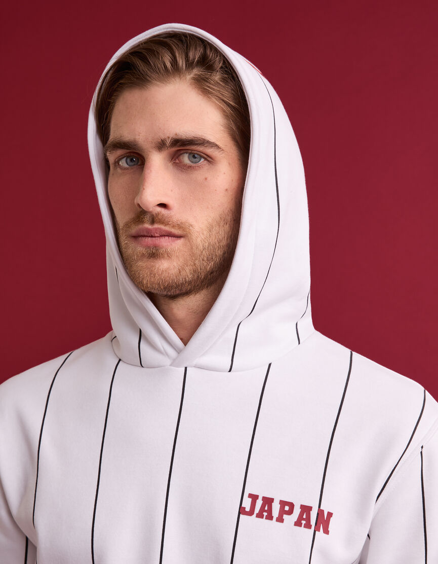 Sudadera Con Capucha En Mezcla De Algodón Blanca Celio Be Normal