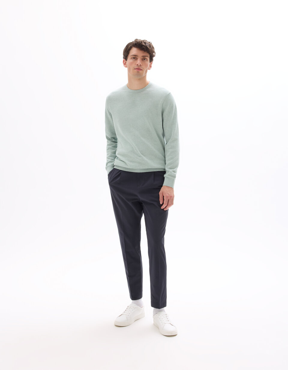 24H seersucker broek - marineblauw | celio be normal