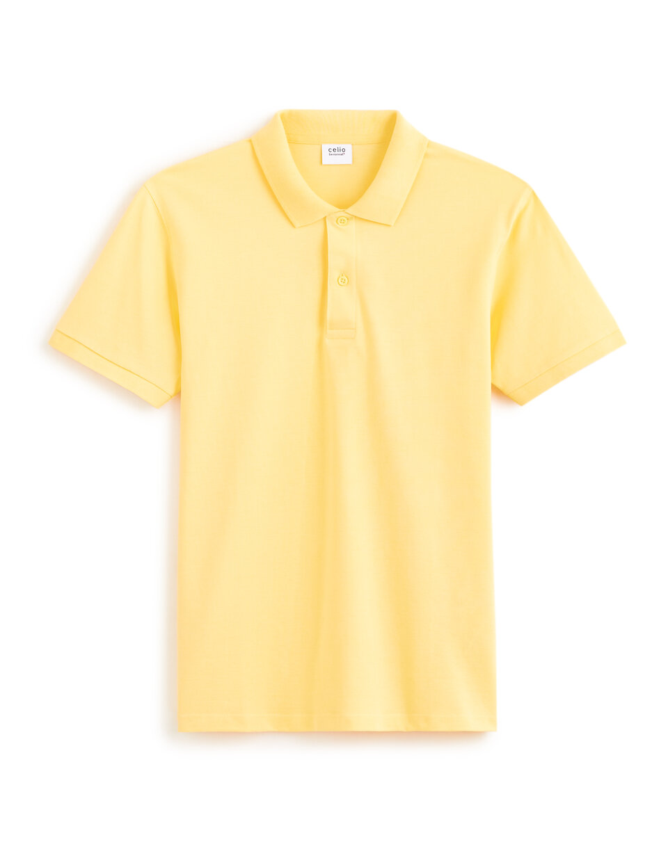 Polo piqué straight 100% coton - jaune clair | celio be normal