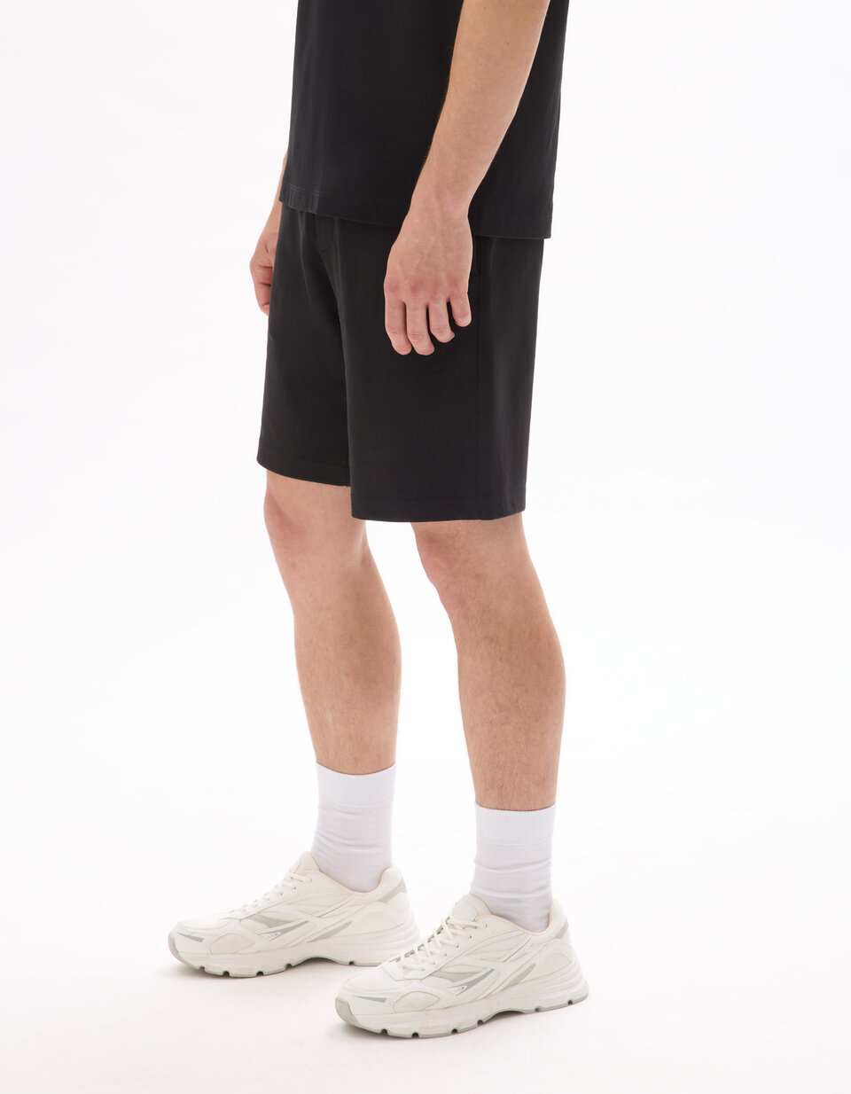 Bermuda regular coton mélangé - noir | celio be normal