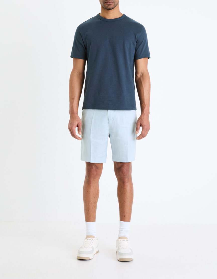 Bermudas De Lino Azul Claro Celio Be Normal