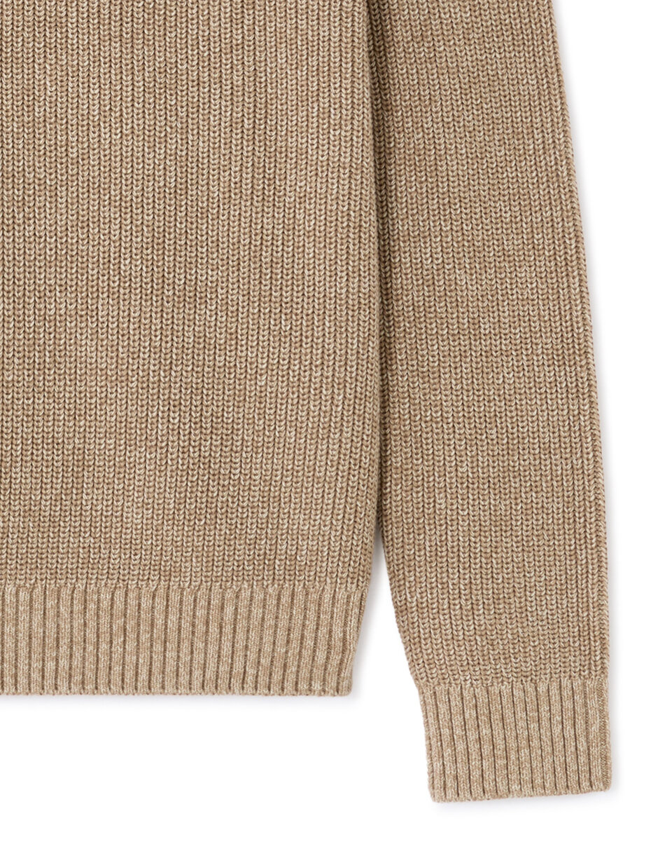 Regular zipped collar sweater 100% cotton - beige | celio be normal