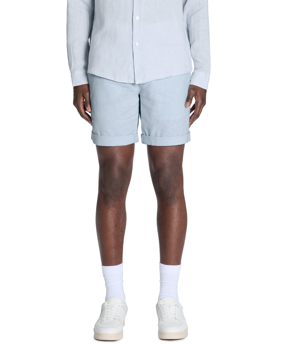 Bermuda en lin et coton - bleu clair | celio be normal