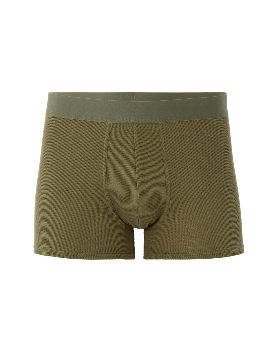 Boxer uni en coton stretch gaufré - kaki | celio be normal