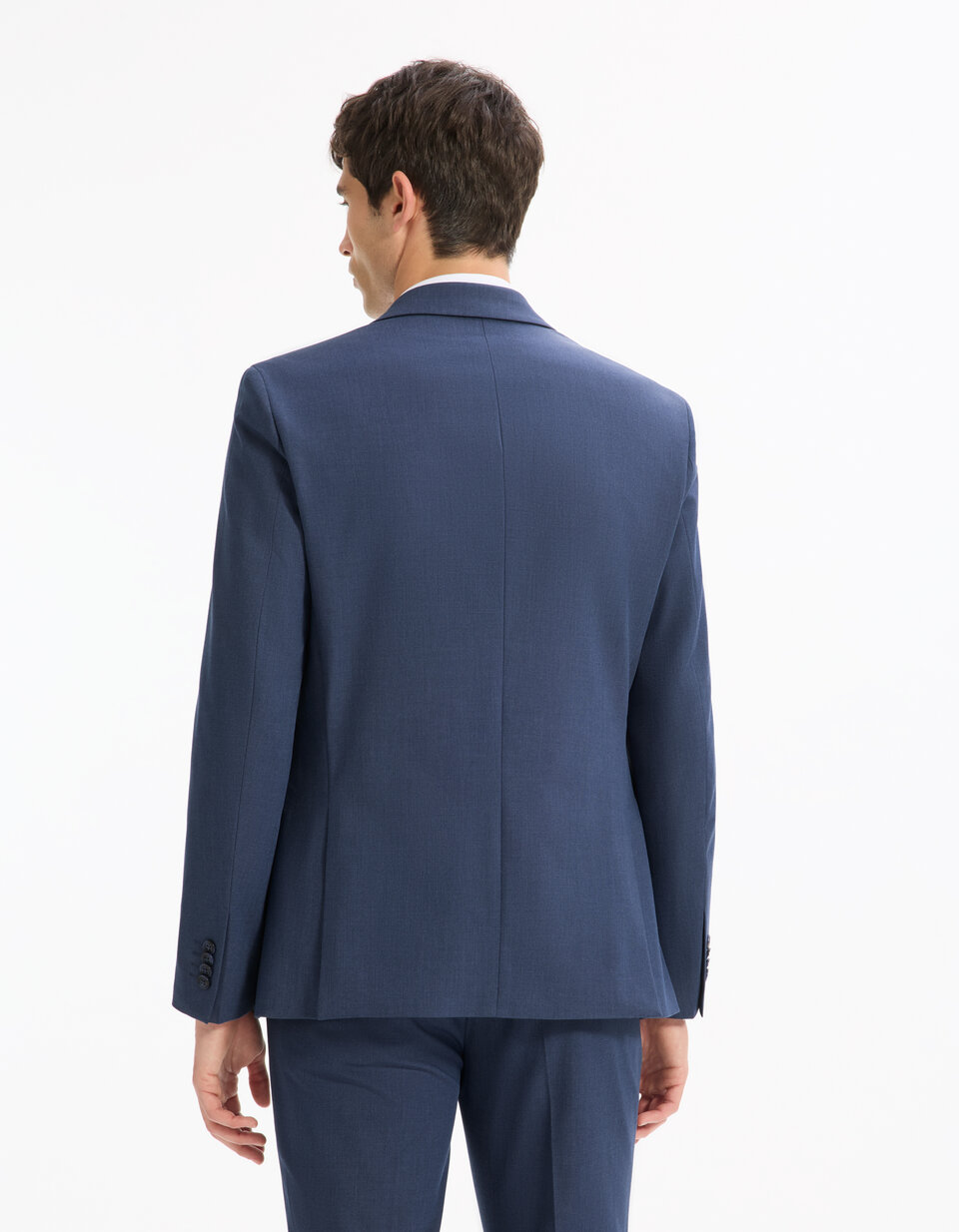Blazer Slim Fit Elástico Bicolor Azul - Fato Justo Homem | celio be normal