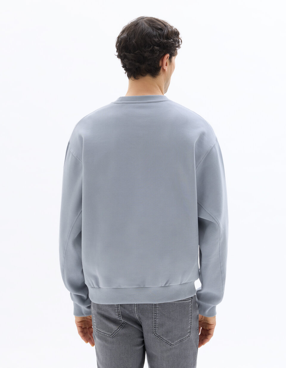 Sudadera oversize cuello redondo - azul | celio be normal