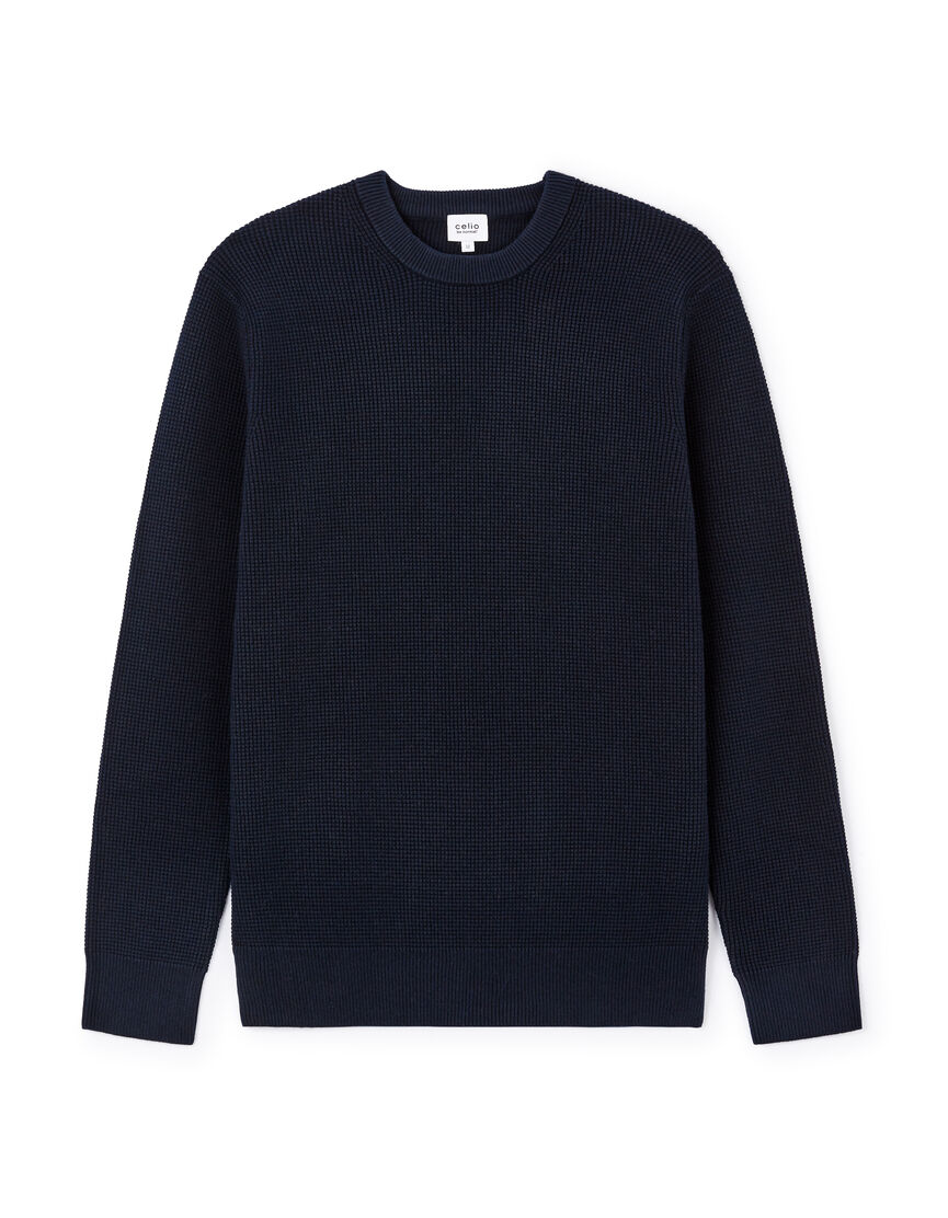 Jersey De Cuello Redondo En Mezcla De Algodón Azul Marino Celio Be