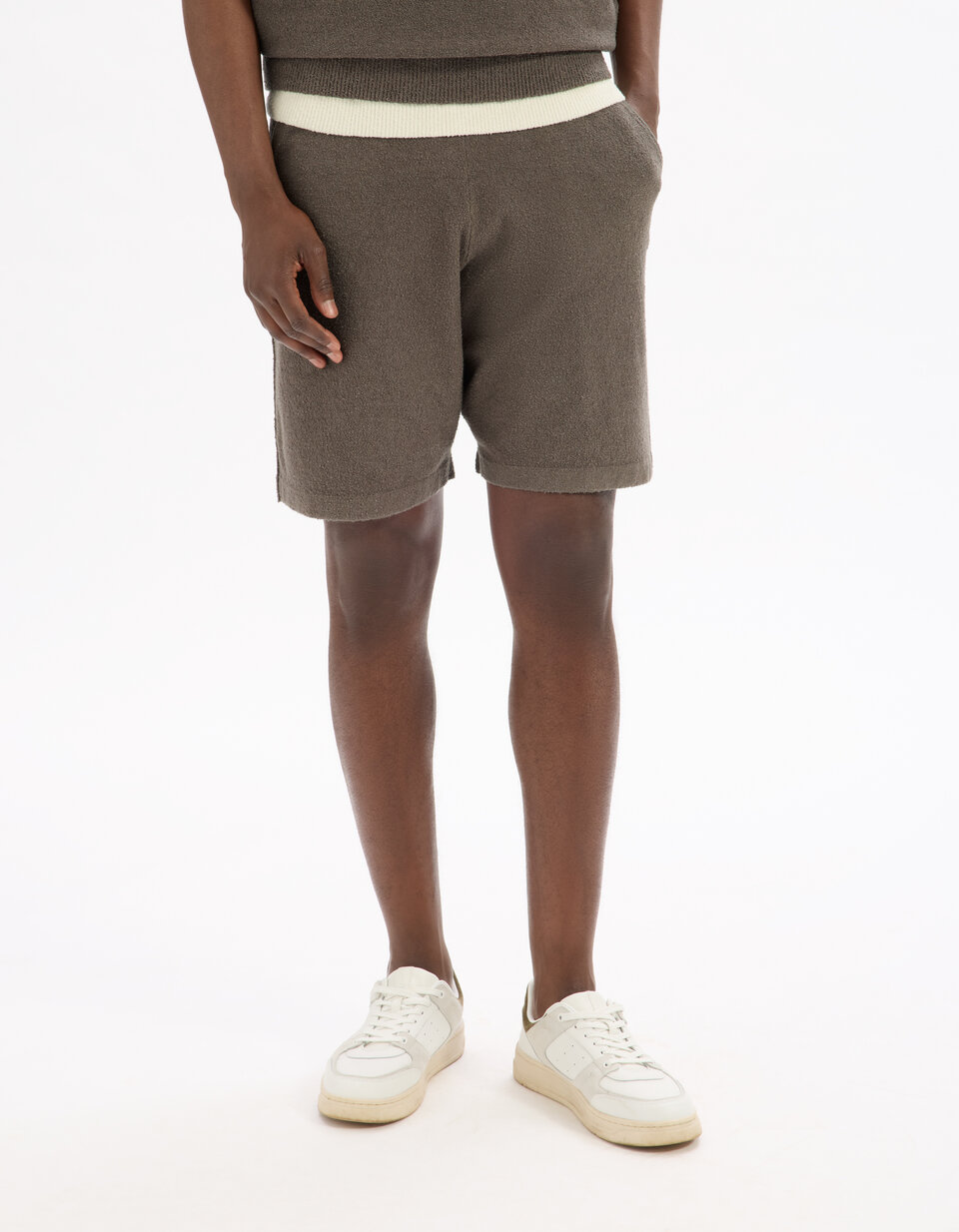 Bermuda en molleton coton mélangé - taupe | celio be normal