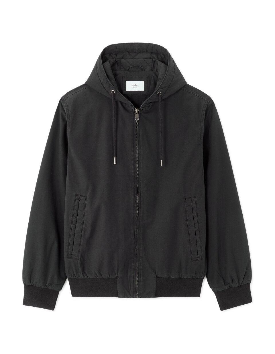 Blouson à capuche 100% coton - noir | celio be normal