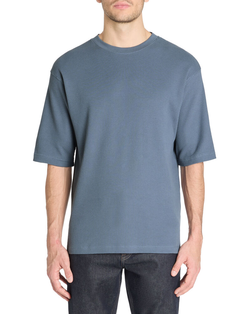 Camiseta Oversize De Cuello Redondo 100 Algodón Azul Celio Be Normal