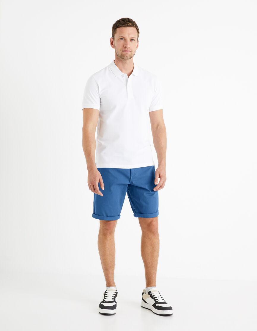 Polo Piqué Recto De Algodón Blanco Celio Be Normal