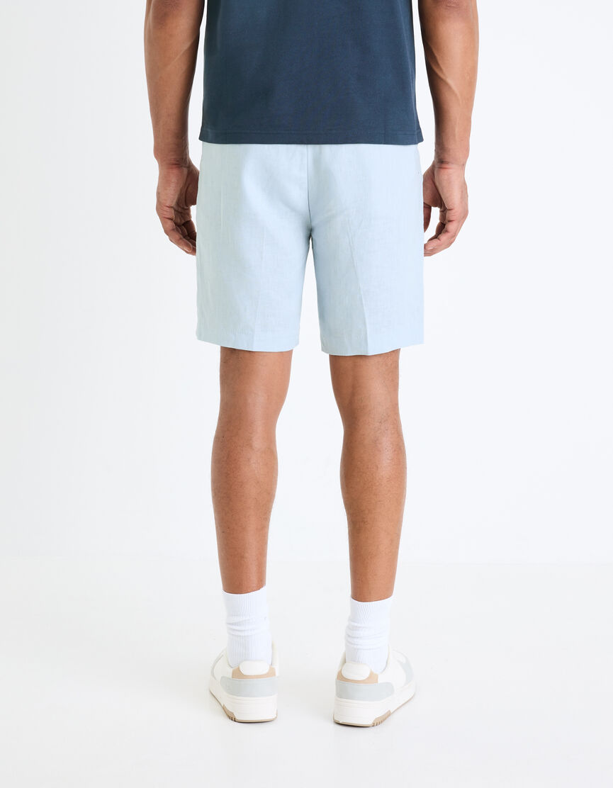 Bermudas De Lino Azul Claro Celio Be Normal