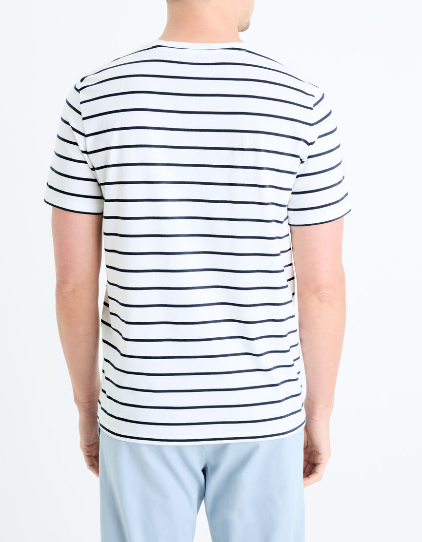 Camiseta Recta De Cuello Redondo 100 Algodón Blanca Celio Be Normal