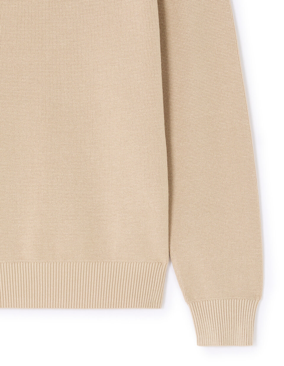 Pull col polo zippé gaufré - beige | celio be normal