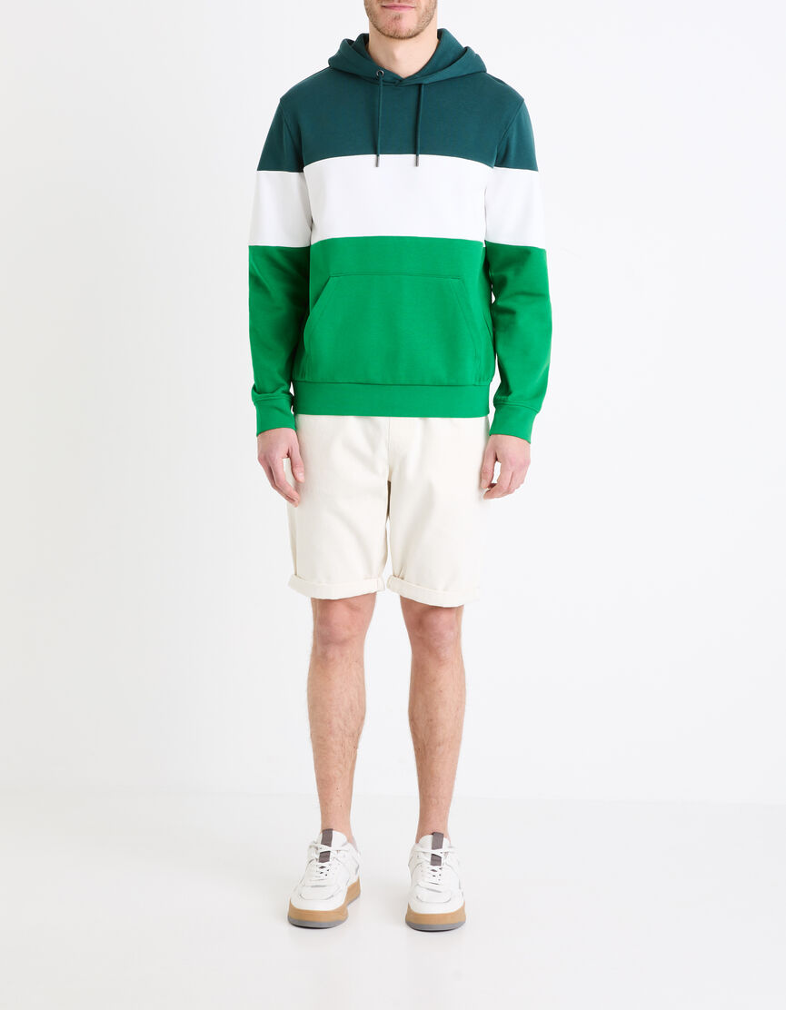 Sudadera Con Capucha De Bloques De Color Verde Celio Be Normal