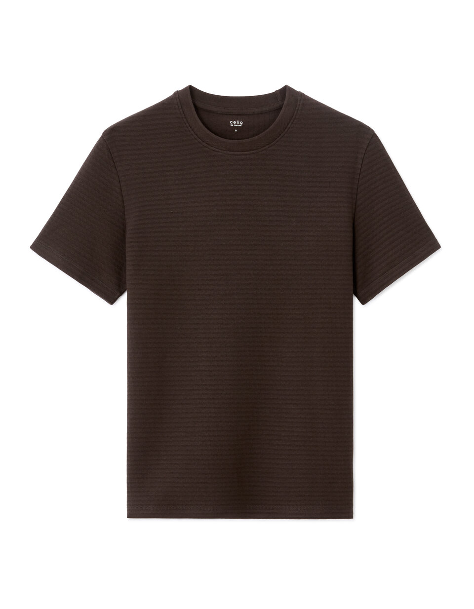 T-shirt regular col rond 100% coton reliéfé - carbone | celio be normal