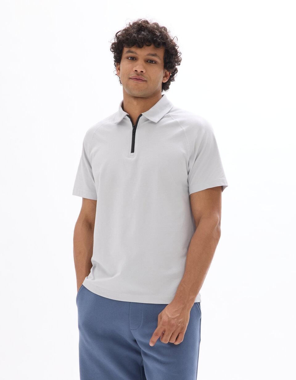 Polo regular Coolmax - gris clair | celio be normal