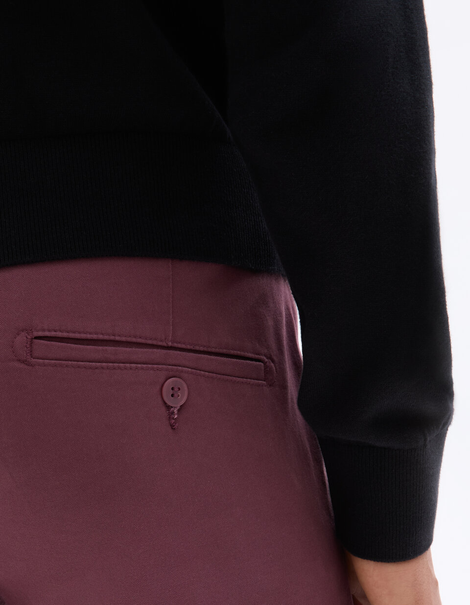 Pantalon chino slim en coton stretch longueur standard - bordeaux ...