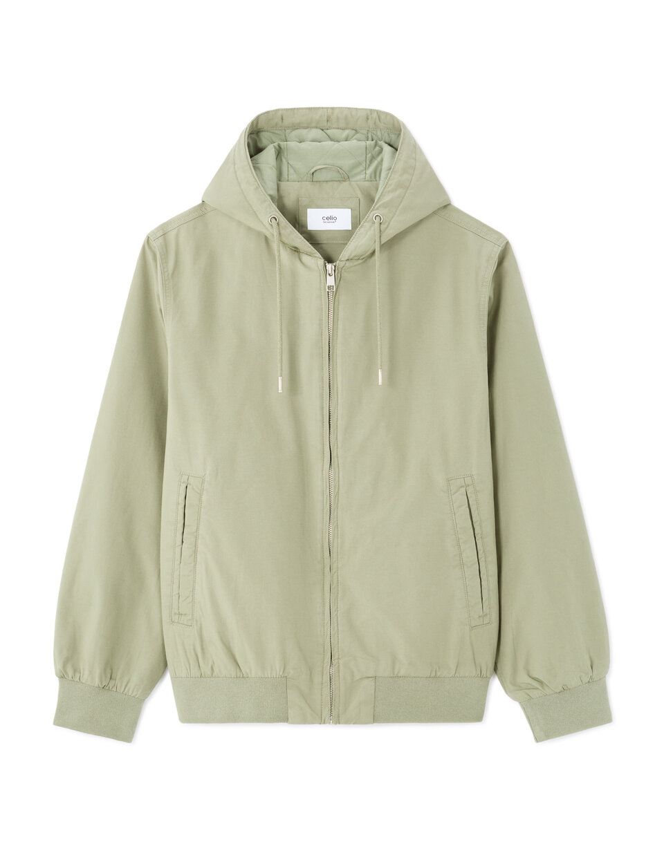 Blouson à capuche 100% coton - vert | celio be normal