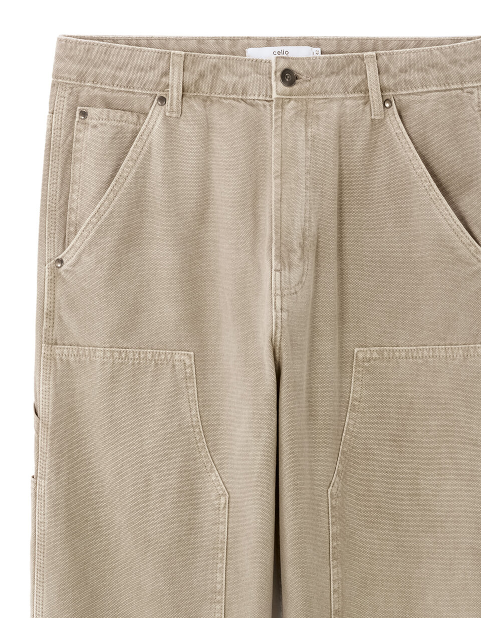 Carpenter baggy trousers, 100% cotton - light beige | celio be normal