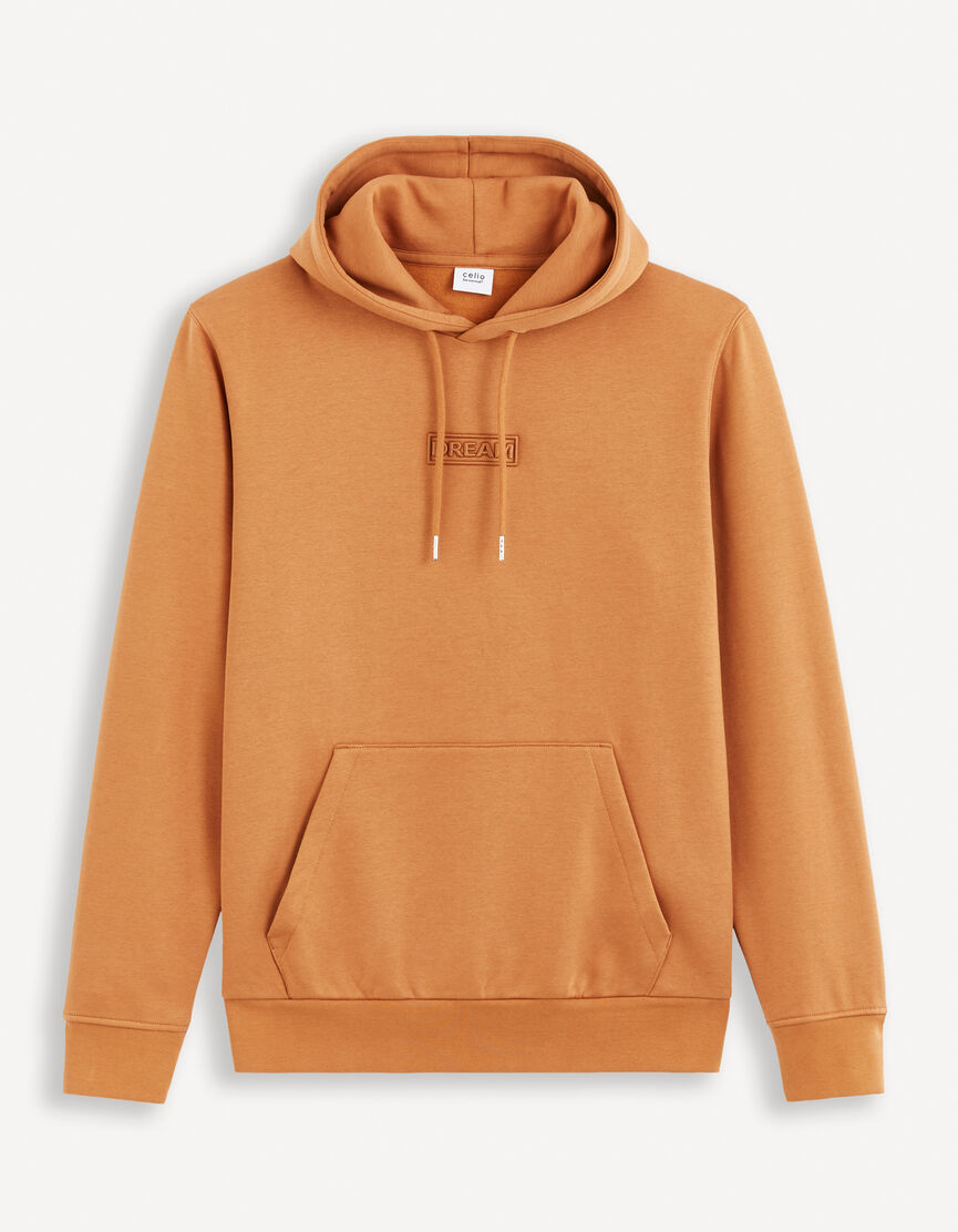 Sudadera Con Capucha De Algodón Mezclado Marrón Celio Be Normal