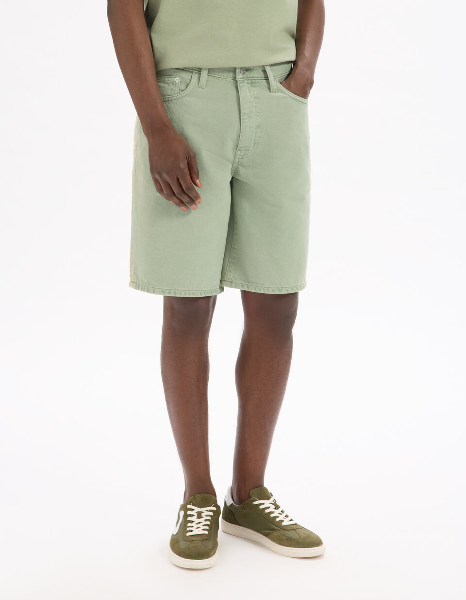 Bermuda en jean 100% coton - vert clair | celio be normal