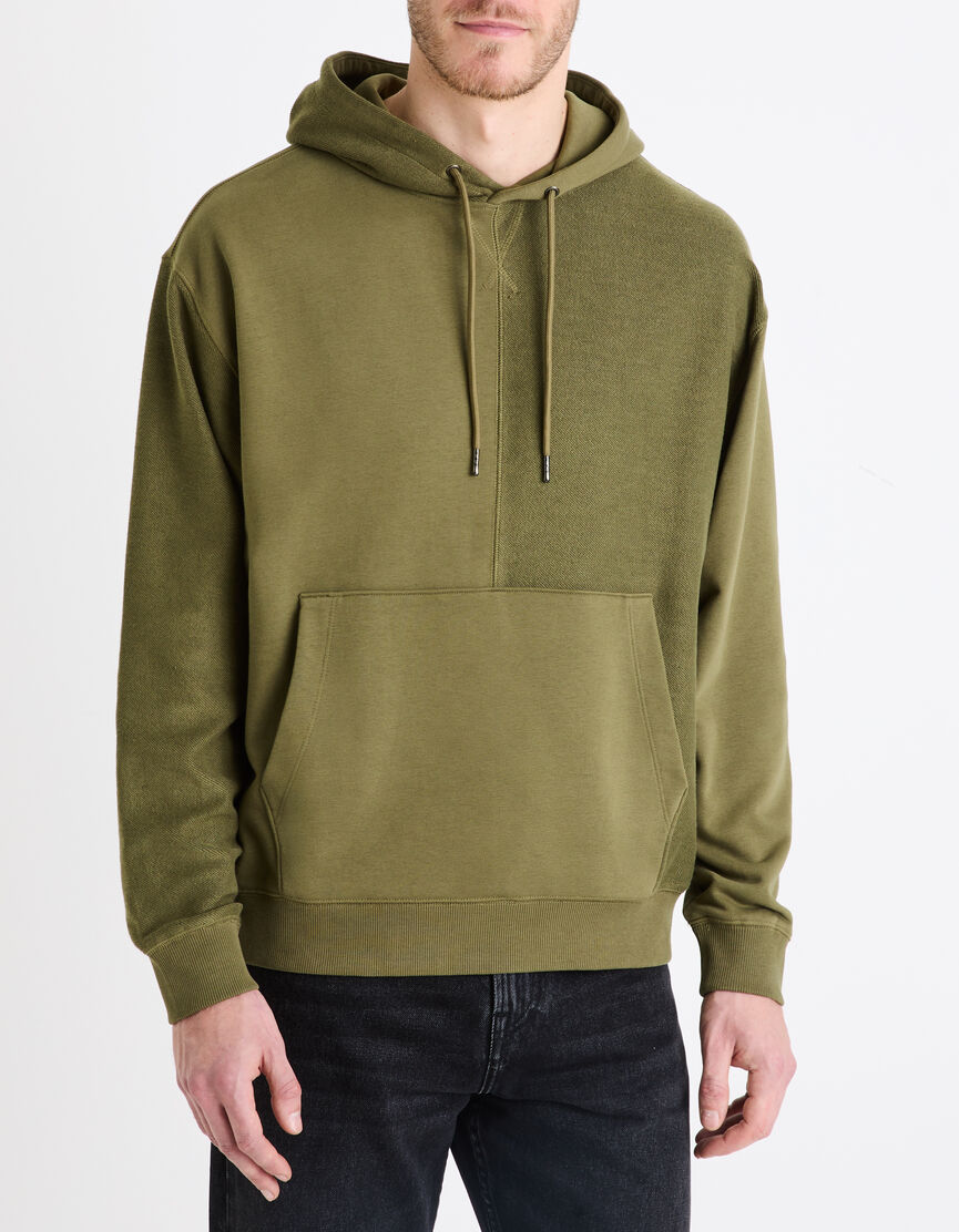 Sudadera Con Capucha Bicolor Caqui Celio Be Normal
